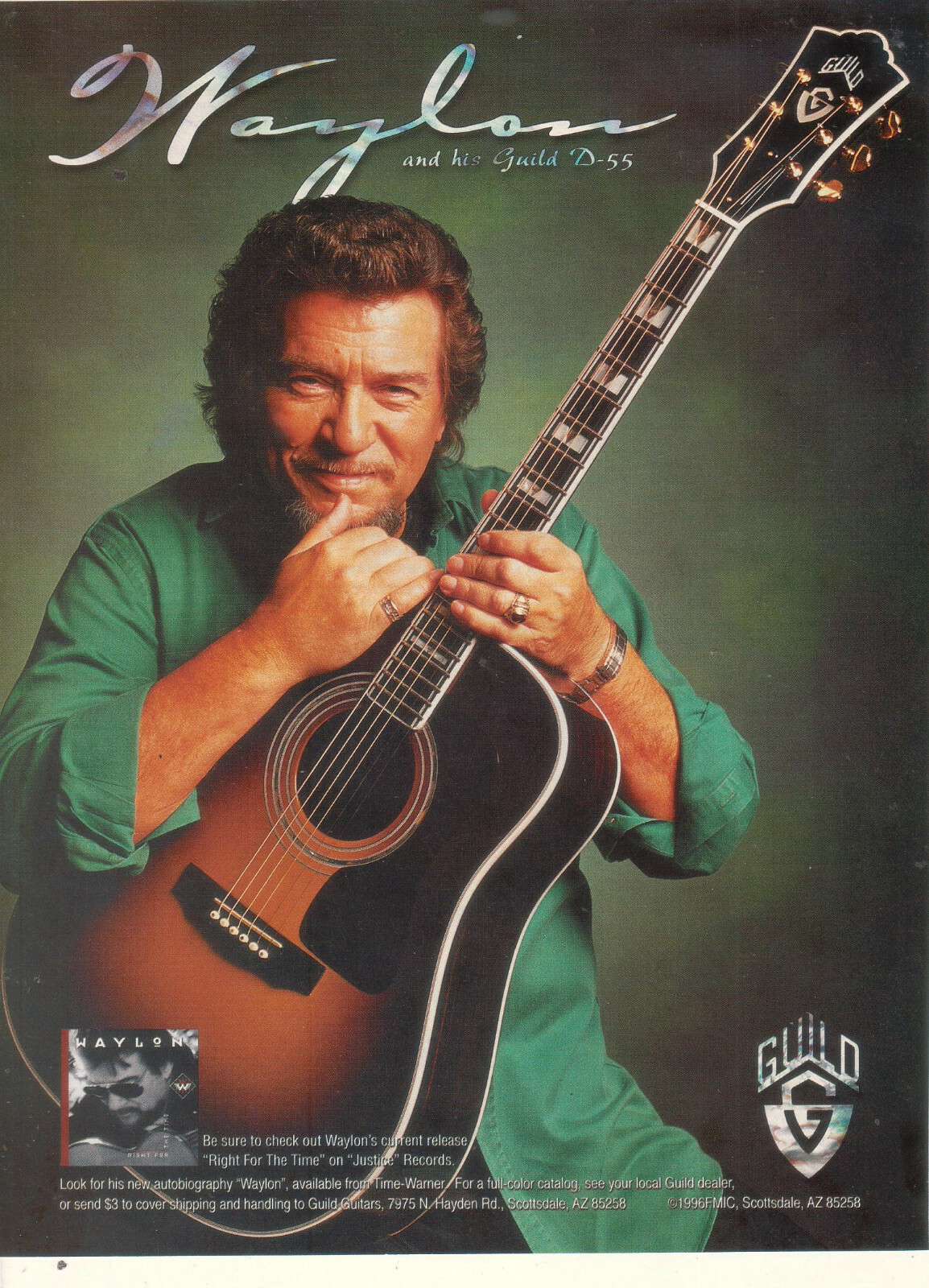 Waylon Jennings 1997 Ad- Guild Guitars | eBay