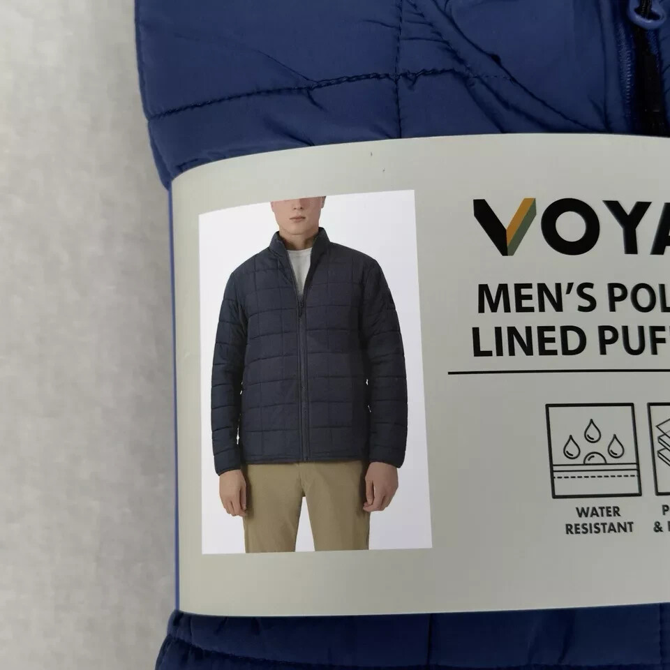 NEW Voyager Men's Polar Fleece Quilted Lined Puffer Jacket - Blue ...