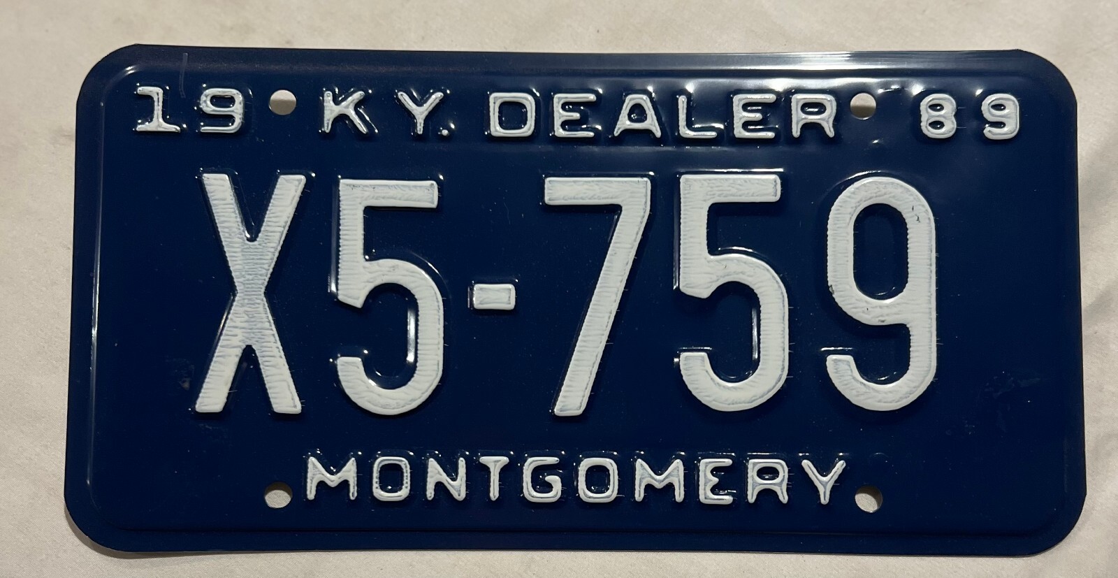 LICENSE PLATE KENTUCKY DEALER X5-759 1989 | eBay