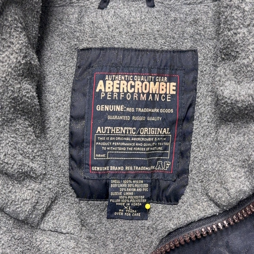 Abercrombie Anorak Jacket Mens XL Blue 1/4 Zip Pullover Fleece Lined ...