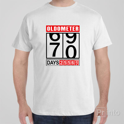 Funny T-shirt OLDOMETER 70st birthday 70 yo - tee top novelty gift ...