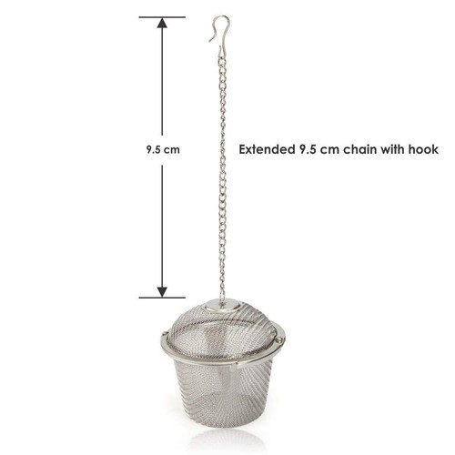 Stainless Steel Basket Shaped Tea Infuser with Chain Sturdy Clamp to ...