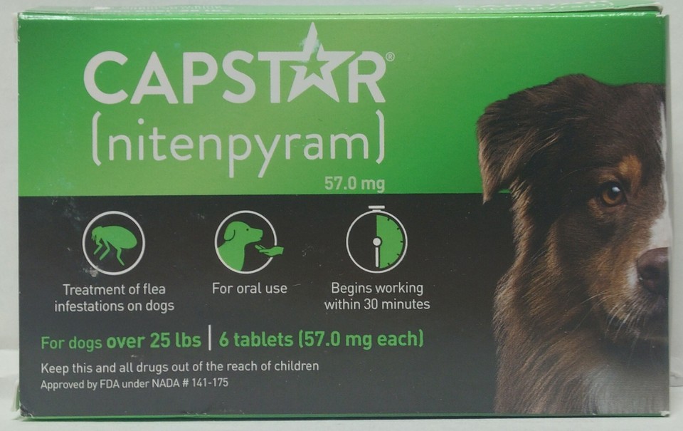 CAPSTAR Fast-Acting Oral Treatment, Large Dogs over 25 lbs 6 Tabs Exp ...