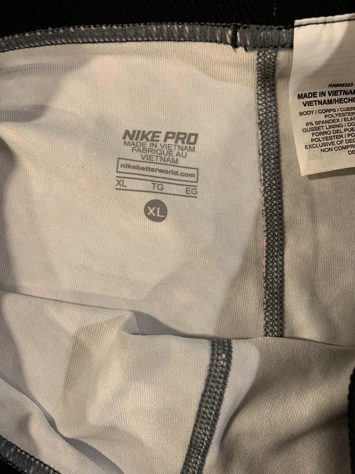 Nike Pro Sports Compression Shorts XL Pink Gray Black Swoosh Logo | eBay