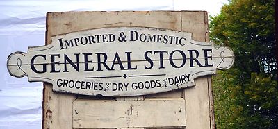 LG 31" Primitive General Store Wood SIGN~White Kitchen Country HOME ...