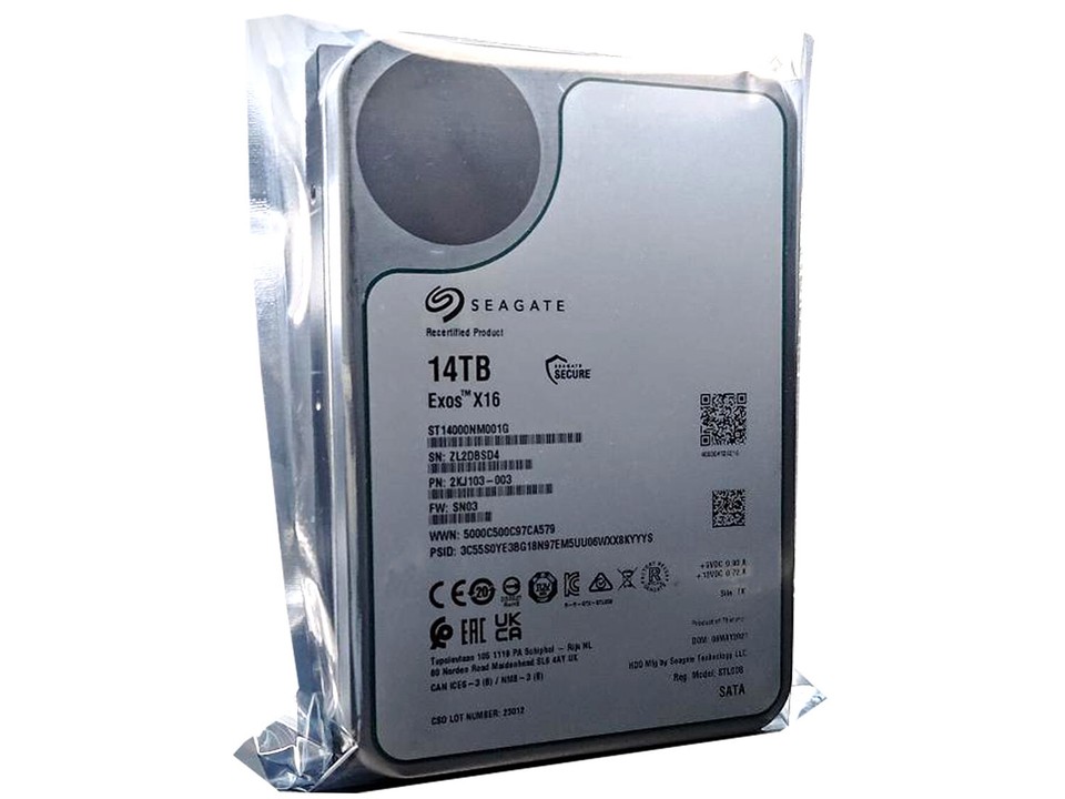Seagate EXOS X16 ST14000NM001G 14TB 256MB 7200rpm 3.5" SATA 6Gb/s ...