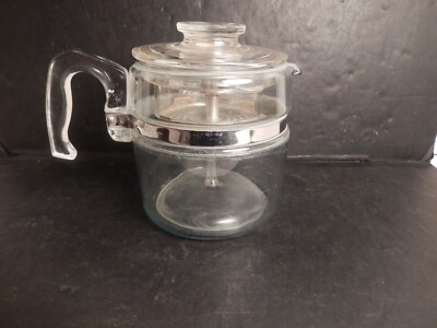 Vintage Pyrex Flameware Glass Percolator Coffee Pot 7756-B 6 Cup ...