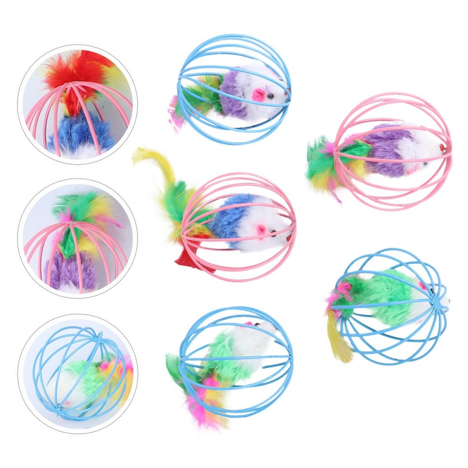 5Pcs Cat Plaything Pet Cat Toy Cage Rat Toy Mouse Ball Toy Pet Supplies ...