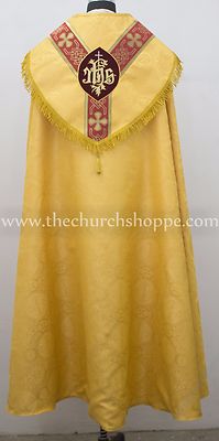 New Yellow Cope & Stole Set with IHS embroidery,capa pluvial,chape,far ...