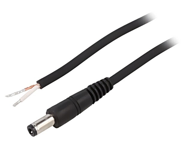 P25-TT-C075-150BK Cable wires,DC 5,5/2,5 plug straight 0.75mm2 black 1 ...