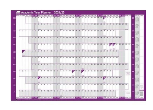 Sasco Unmounted Academic Year Wall Planner 2024/25 Poster (915 x 610mm ...