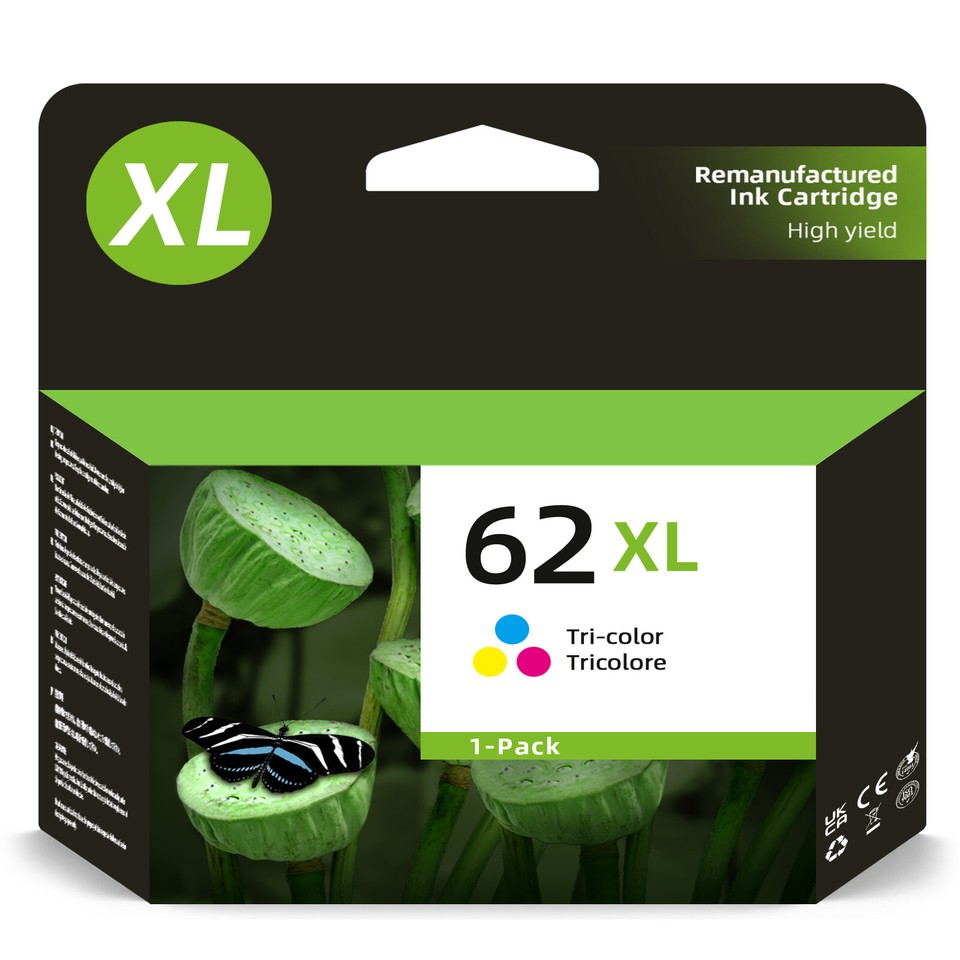 62XL XXL Ink Cartridges for HP 62 Envy 7640 5540 5640 5660 5740 62XL ...