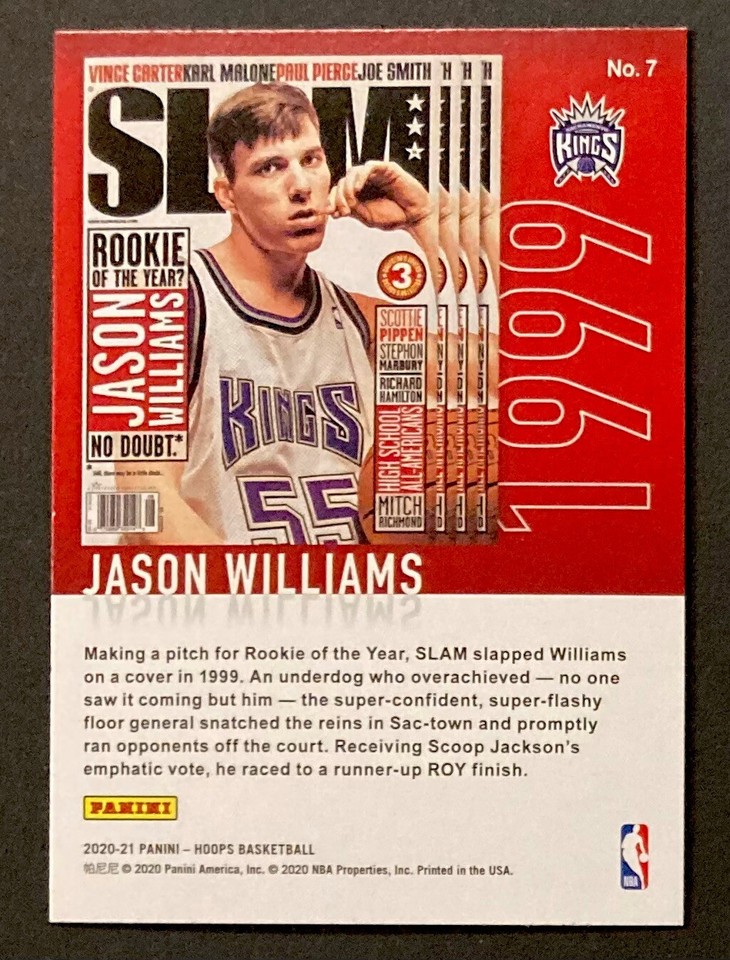 2020 NBA Hoops Jason Williams SLAM HOLO SP Gold Foil #7 Sacramento ...