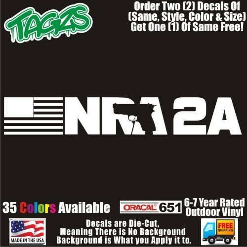 NRA Flag Gun Rifle 2A DieCut Vinyl Window Decal Sticker Car Truck SUV ...