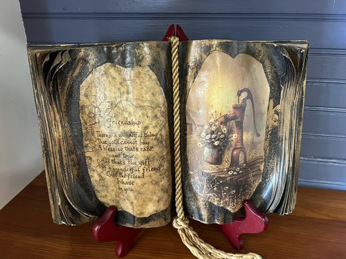 VTG Gold Gilded Decor Book Friendship Poem by Judith Bond Leather | eBay