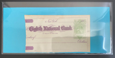 New York The Eighth National Bank 186 Blank Check/Money Order | eBay