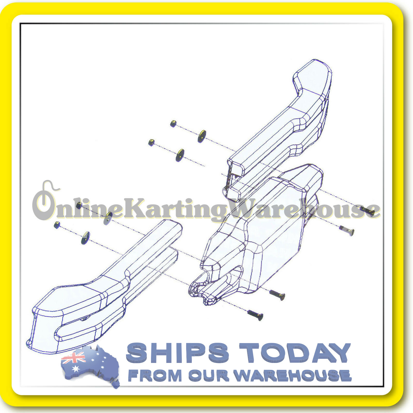 GO KART REAR BUMPER SENIOR - Black - 3 Piece Bar - inc Number Plate ...