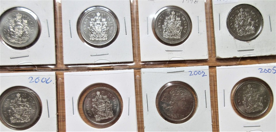 Complete Set of Canada Fifty Cents 1968-2024. 56 Half Dollar Coins | eBay
