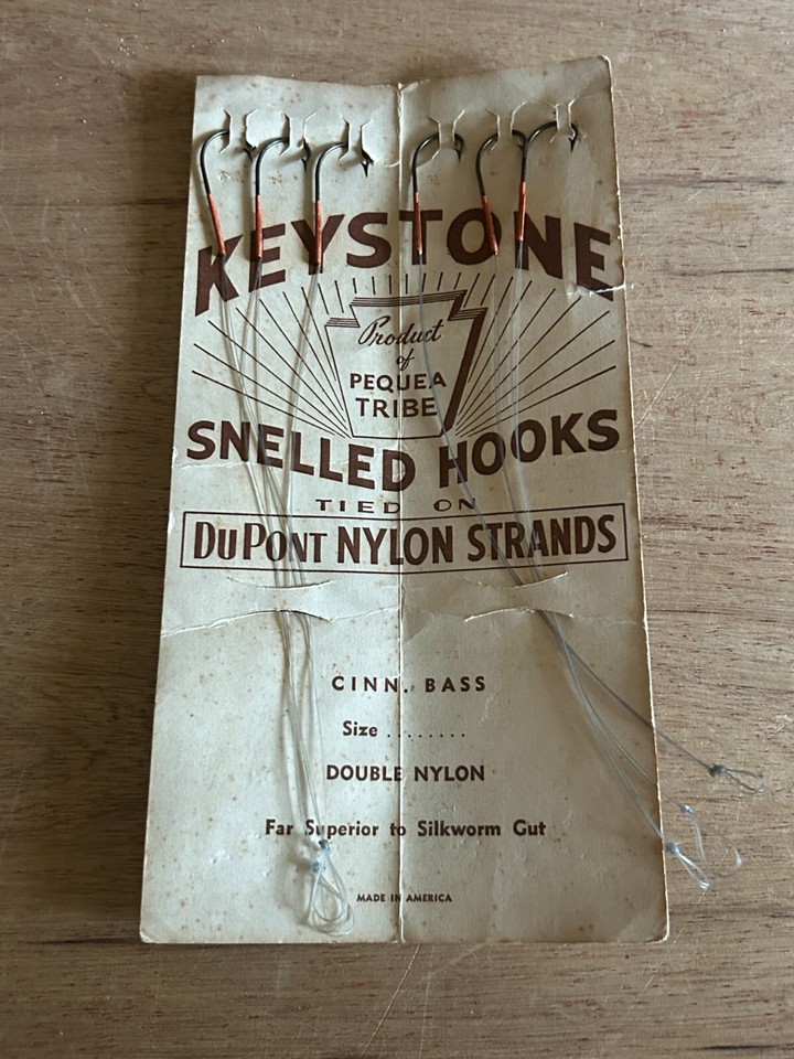 Keystone Pequea Tribe Fishing Hooks On Card USA All American Labor ...