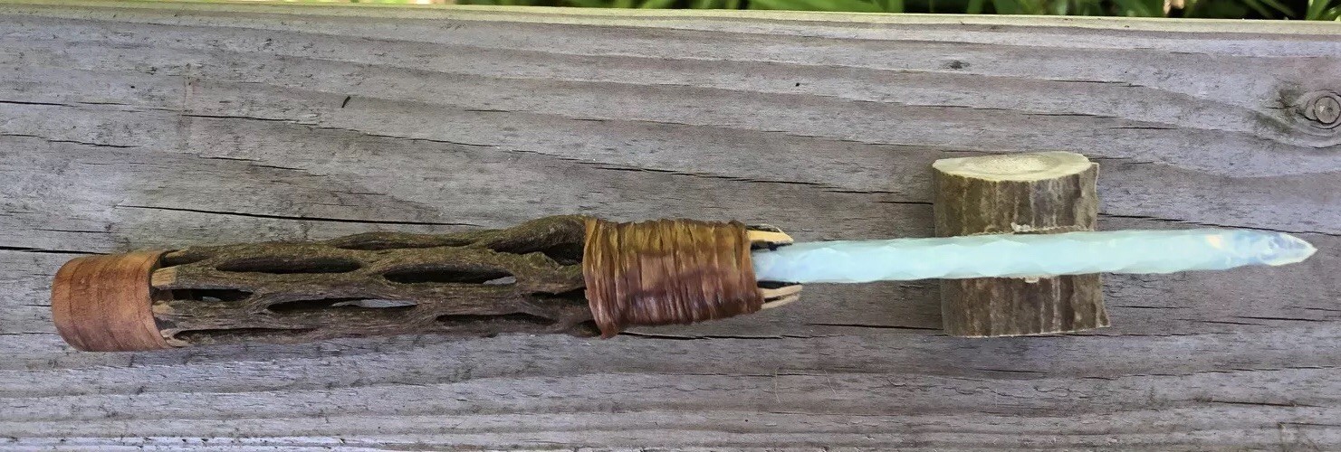 Fire Opal Blade Knife Natural Cactus Handle Flint Knapping Knap Art ...