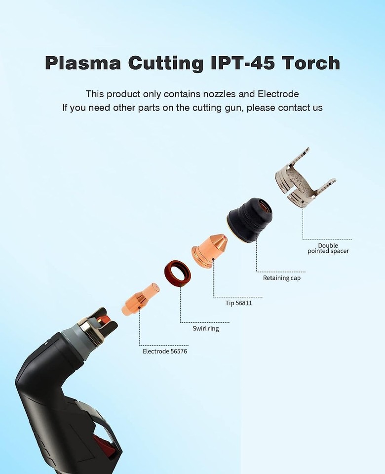 20pcs IPT-45 Plasma Electrode Tip 0.035’’ for Harbor Freight Titanium ...