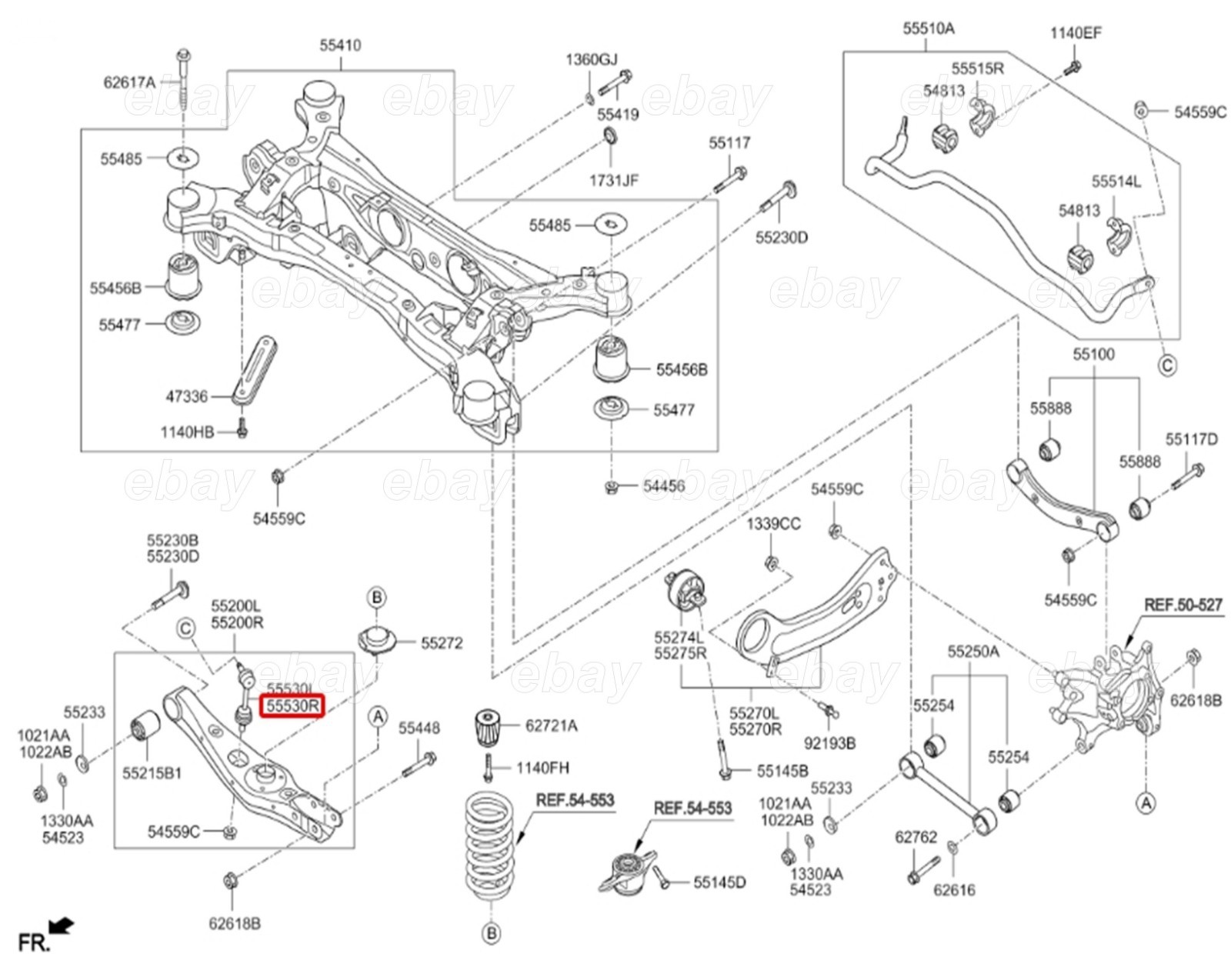 🤩 Rear Link Stabilizer Bar LH RH 2P KIA Sorento 2016-2018 55530C5000 ...