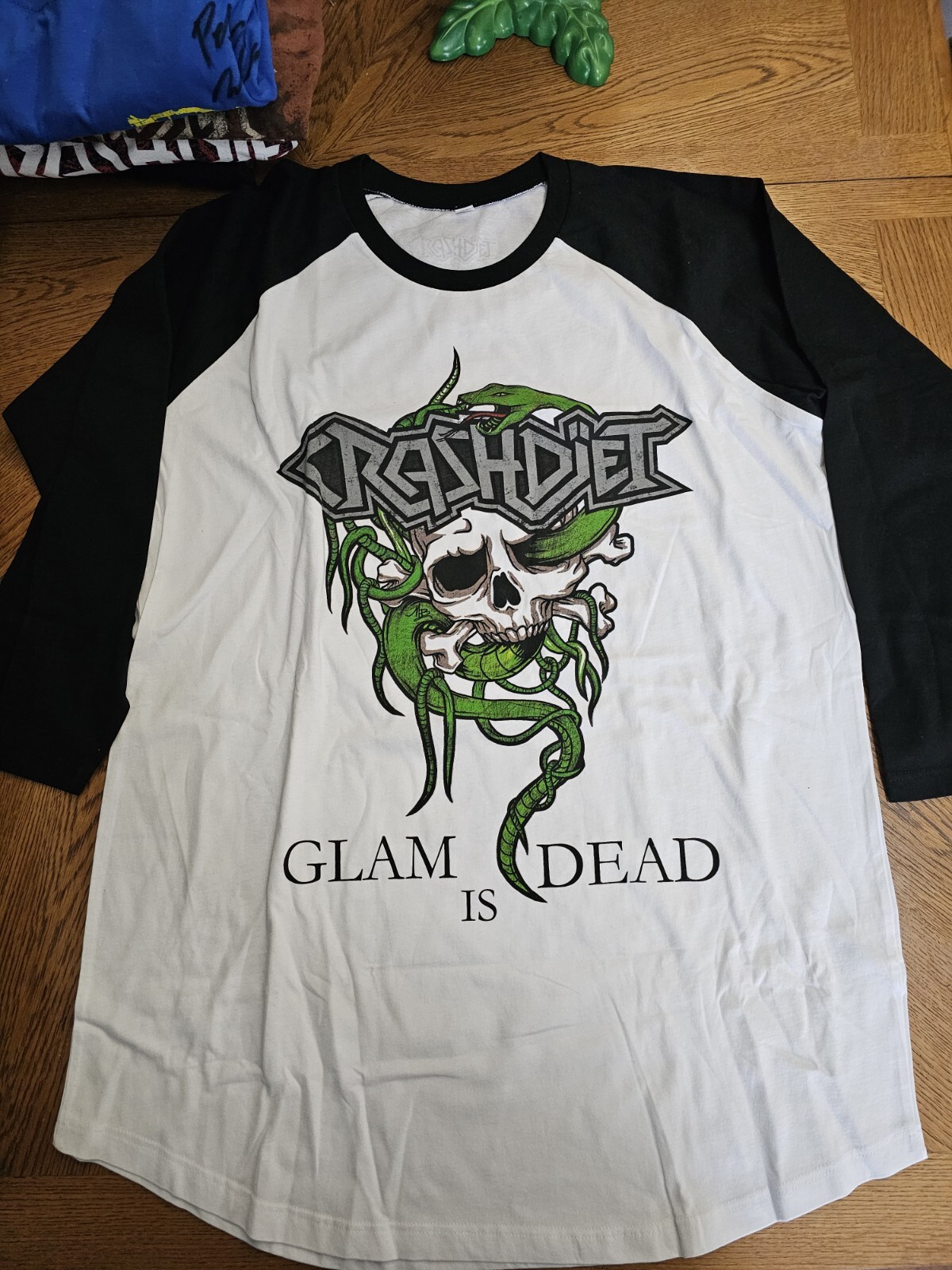 Crashdiet Glam Is Dead 3/4 Sleeve Baseball Shirt XL Vintage Official | eBay