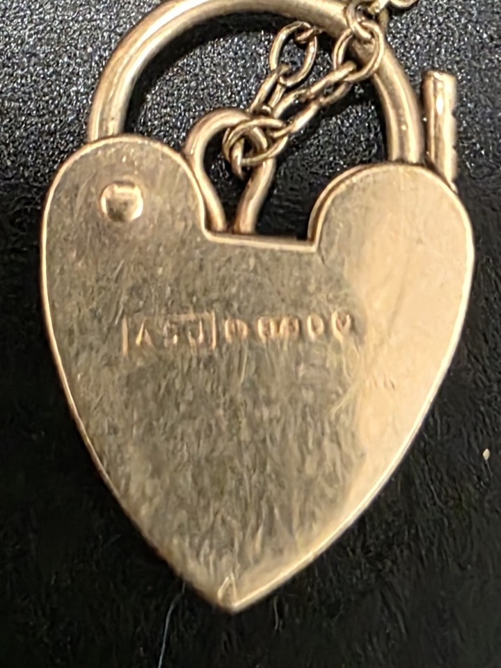 9ct Gold Safety Chain And Lock For A Gate Bracelet | eBay UK