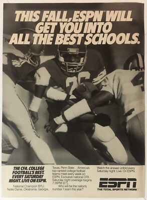 ESPN College Football 1985 Vintage Print Ad 8x11 Inches Wall Decor | eBay