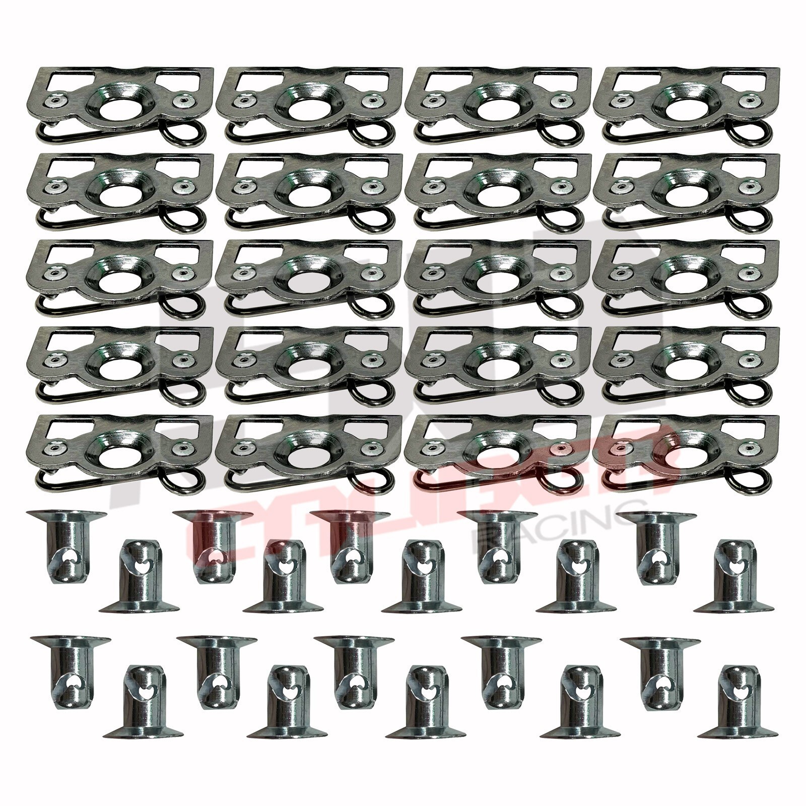 50 Caliber Racing 4X 5 Pack of 7/16 Dzus Tab Fasteners with Button and ...