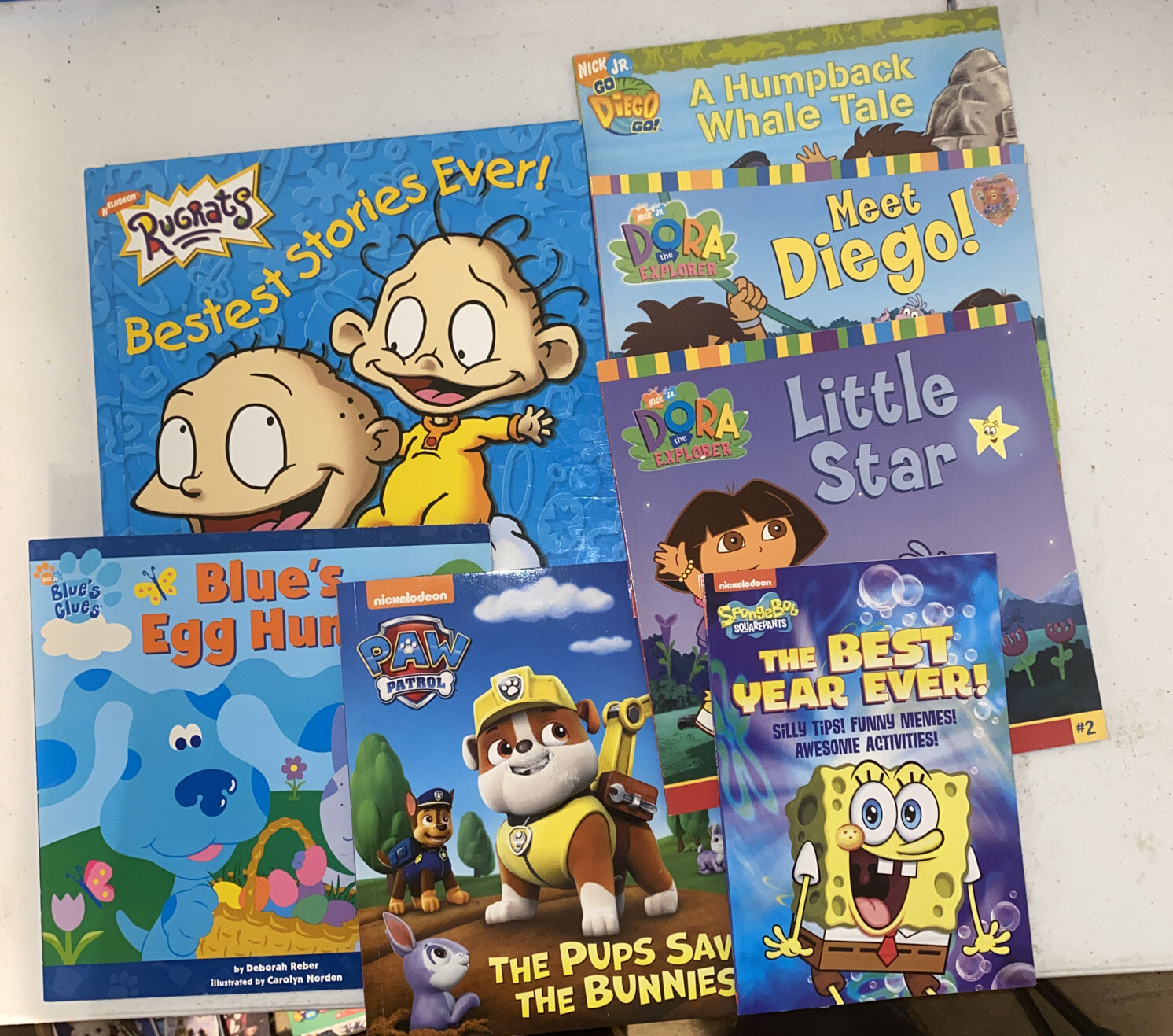 Lot of 7 Nickelodeon Nick Jr Books Paw Patrol Dora Diego Rugrats Blues ...