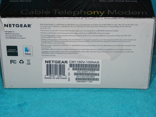 NETGEAR CM1150V Nighthawk Multi-Gig Speed Cable Modem for XFINITY Voice ...