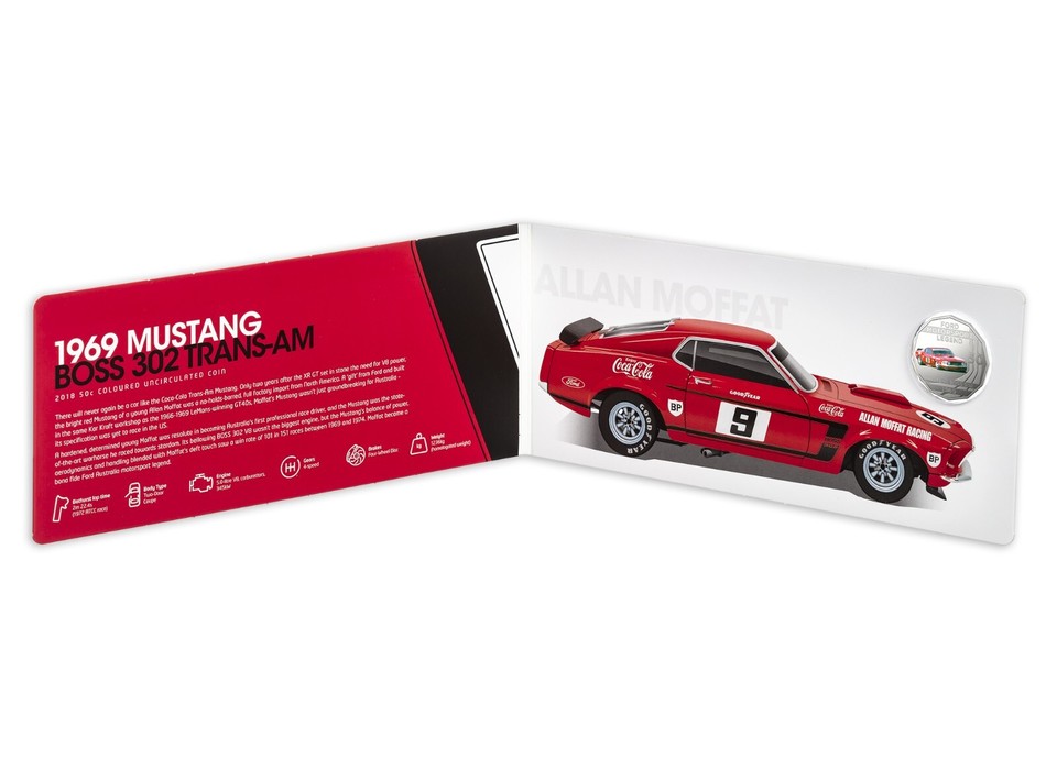 2018 Ford Motorsport Collection RAM 50c Coin - 1969 Mustang Boss 302 | eBay