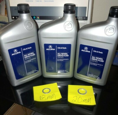 3 QTS ACURA GENUINE OEM AWD FLUID DPSF w/ WASHERS 08200-9007A MDX RDX ...