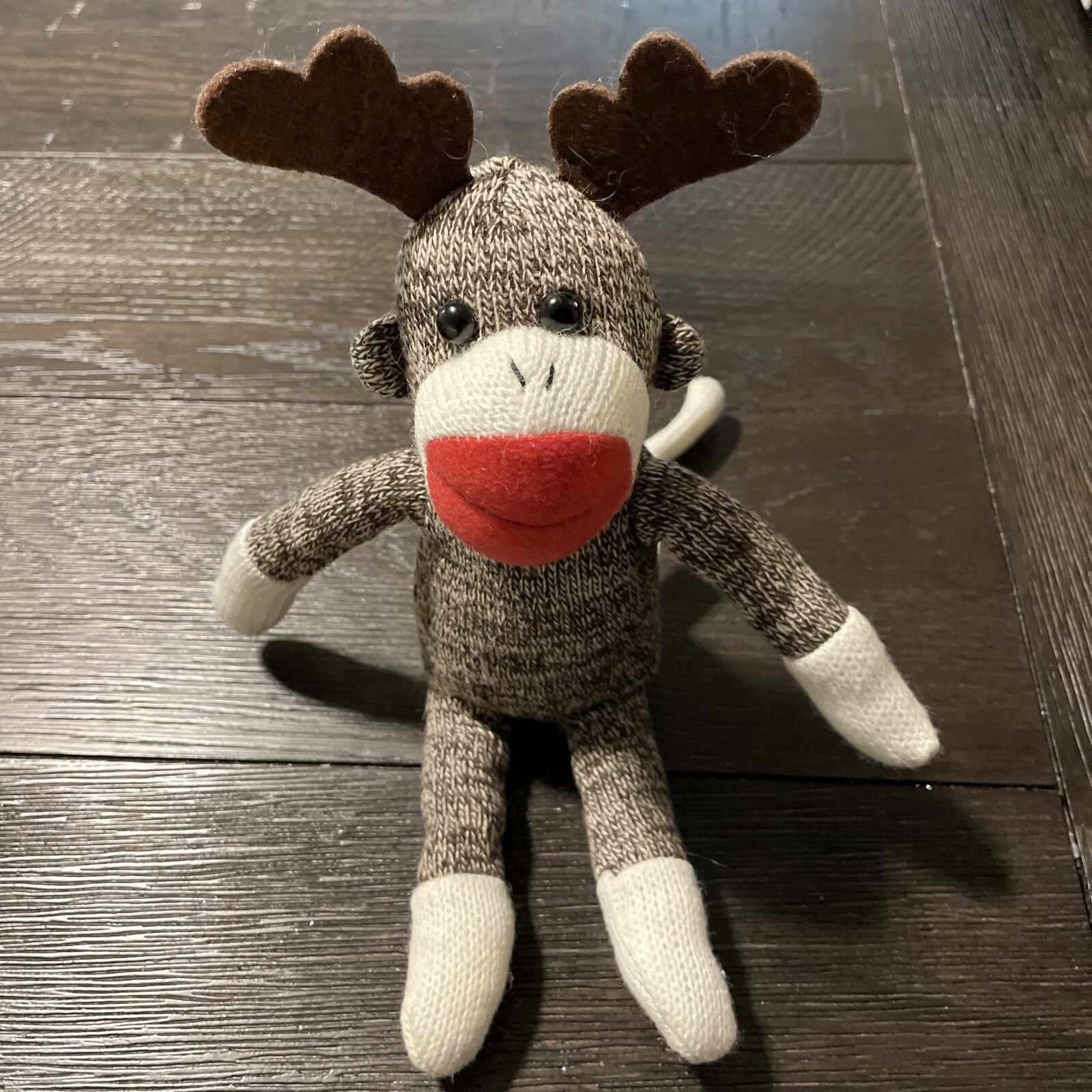 Christmas Holiday Reindeer Sock Monkey Plush Stuffed Animal by Galerie ...