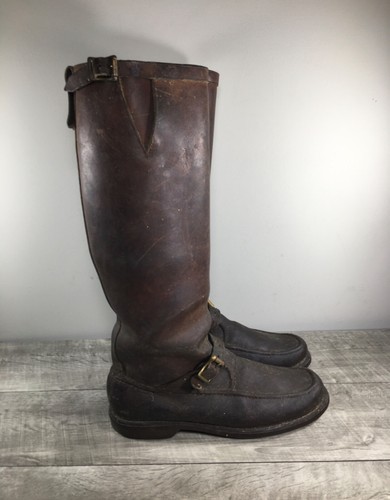 Vintage Gokeys 310 Black Label Leather Snake Proof Hunting Work Mens ...