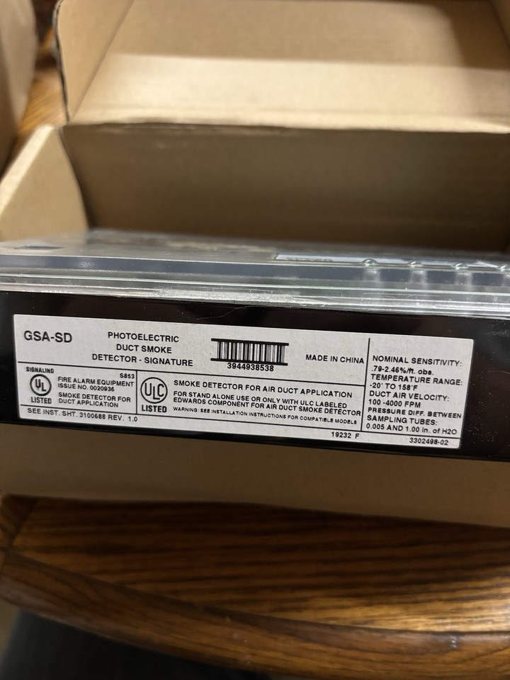 Vigilant GSA-SD Photoelectric Duct Smoke Detector | eBay