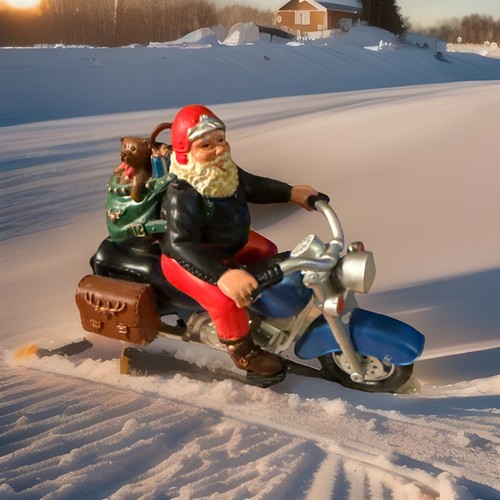 Santa’s Best Musical Light Up Santa On A Motorcycle Plays “Born To Be ...