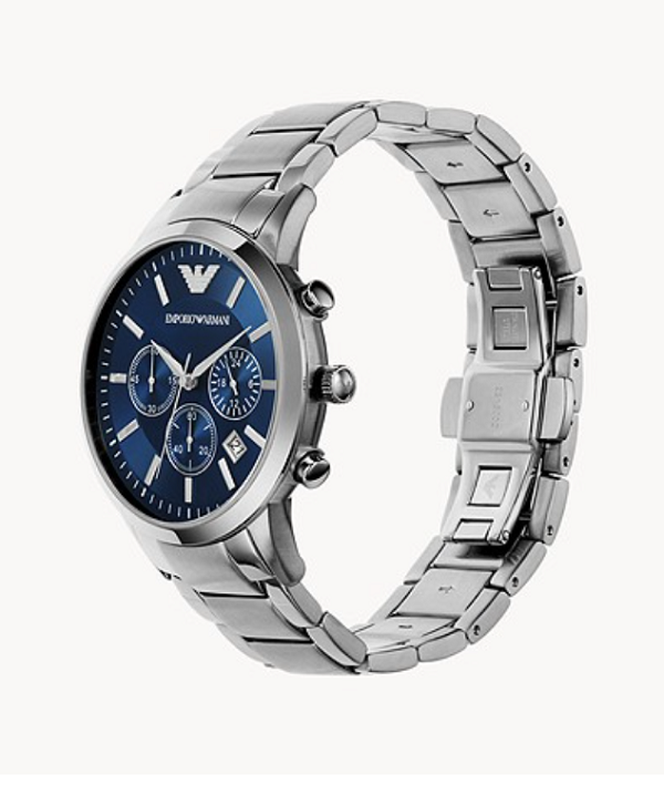 NEW GENUINE EMPORIO ARMANI MENS WATCH AR2448 STAINLESS STEEL SILVER ...