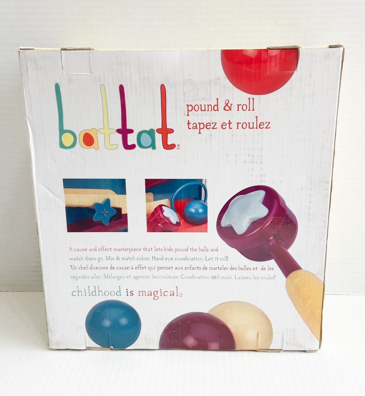 Battat Pound & Roll Baby Activity Toy Station W/1 Toy Hammer & 4 Balls ...