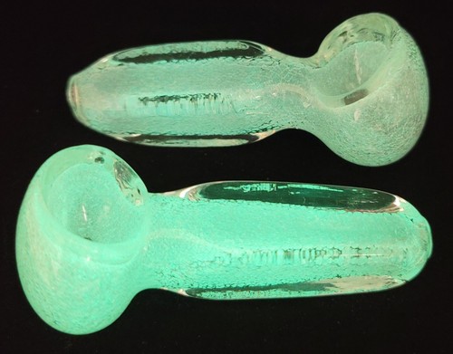 2 PACK 3” GLOW IN DARK Tobacco Smoking THICK HEAVY Glass Hand Pipe ...