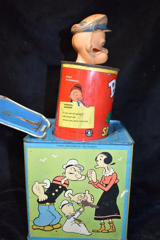 1953 Popeye in the Music Box with working springs super rare | eBay