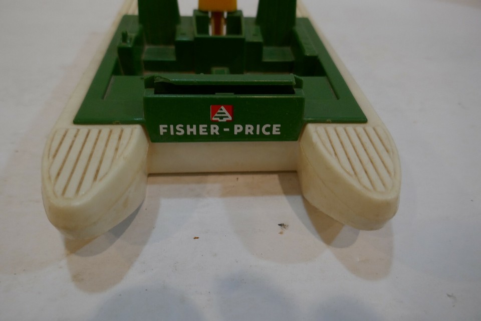 Vintage 1973 Fisher Price #307 Adventure Series Green Pontoon Boat with ...