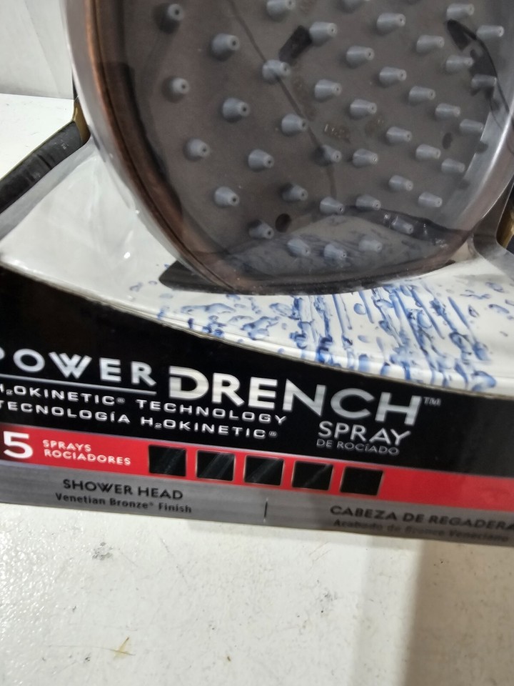 Delta Power Drench Spray H2O Kinetic Shower Head 5 Settings | eBay