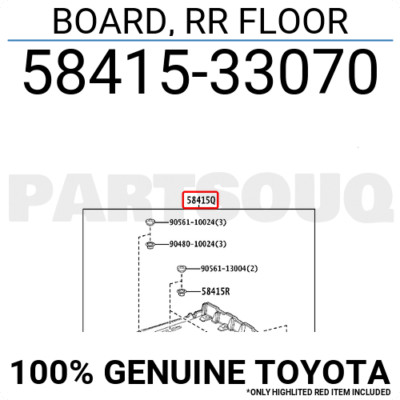 5841533070 Genuine Toyota BOARD, RR FLOOR 58415-33070 | eBay