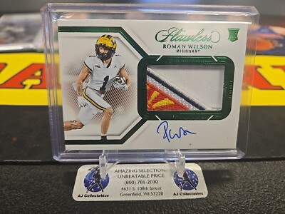 2024 Panini Flawless Collegiate Roman Wilson 5/5 Rookie Patch Autograph ...