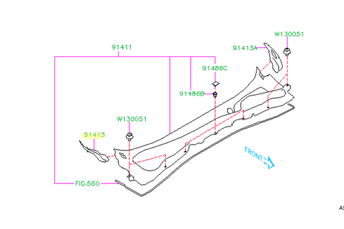2008-2014 Subaru Impreza WRX STI Right Passenger Cowl Side Panel ...