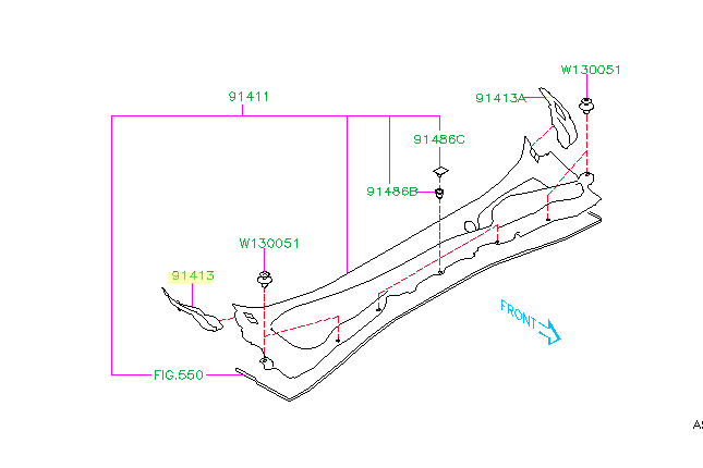 2008-2014 Subaru Impreza WRX STI Right Passenger Cowl Side Panel ...
