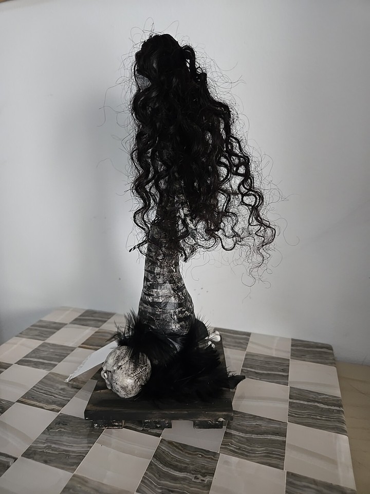 OOAK Creepy Oddity Art Doll Clay Spooky Skeleton Ghost Ghoul Evil Chick ...