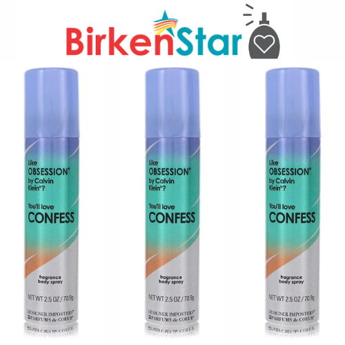 3 X Designer Imposters Confess Perfume for Women 2.5 oz Deodorant Body ...
